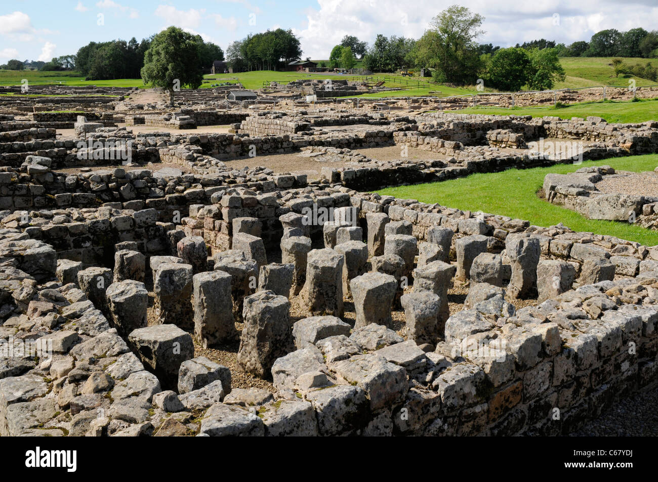 Hypocaust in praetorium, Vindolanda Roman fort , near Hadrian's Wall ...