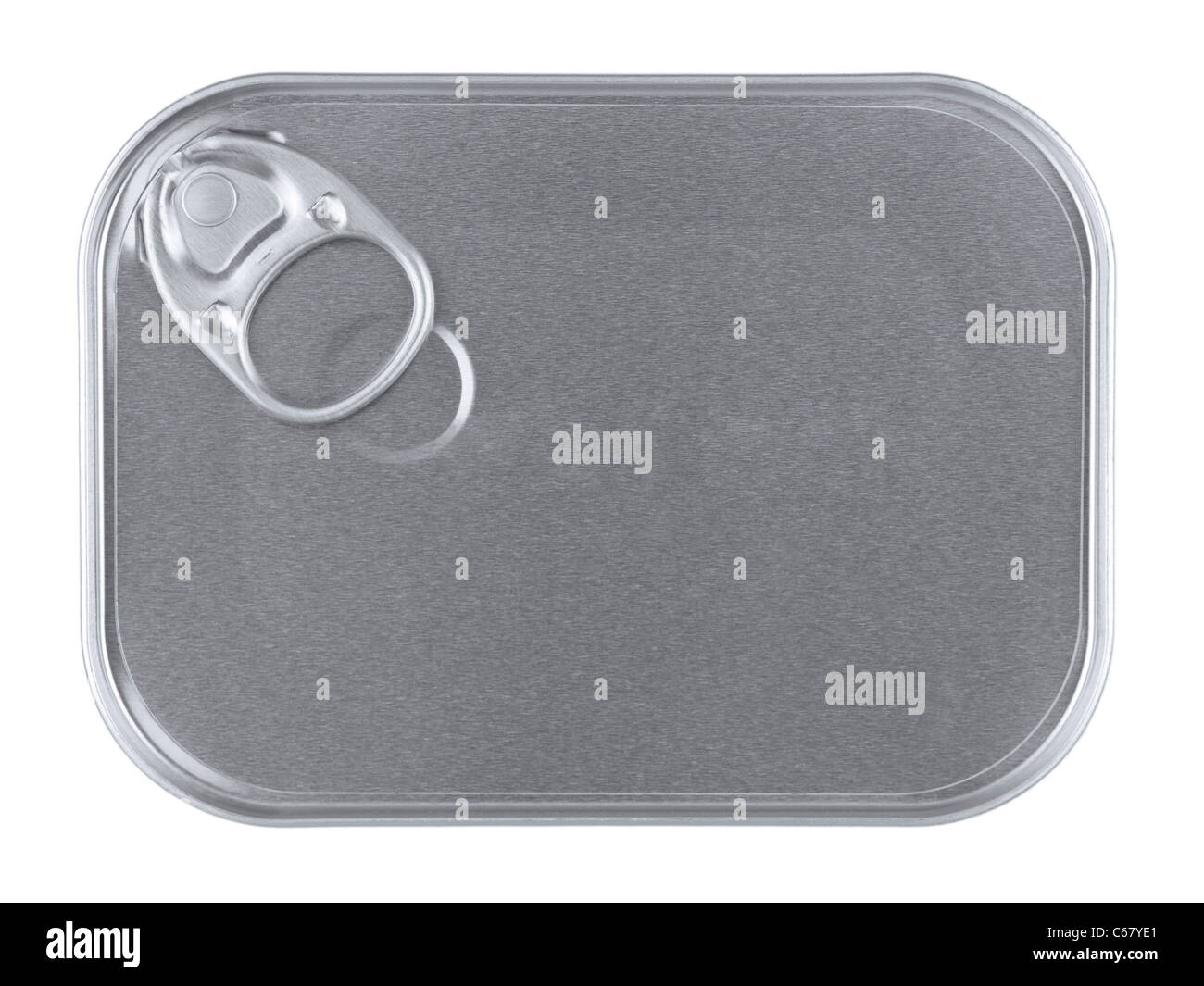 Top view of a rectangular can isolated on white Stock Photo - Alamy