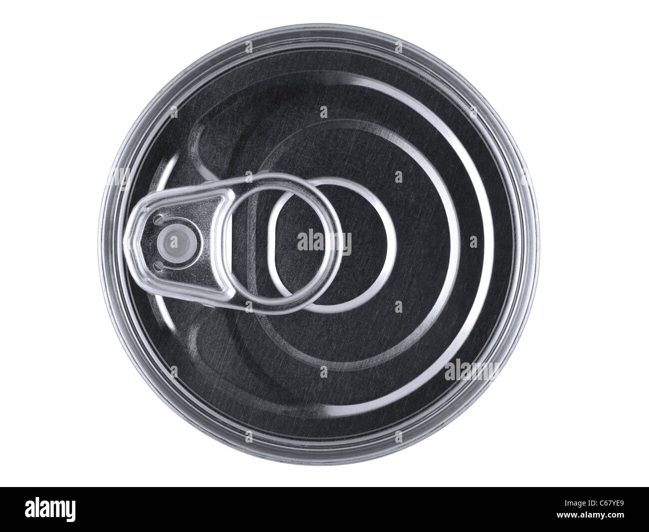 Top view of a pull ring can isolated over white Stock Photo - Alamy