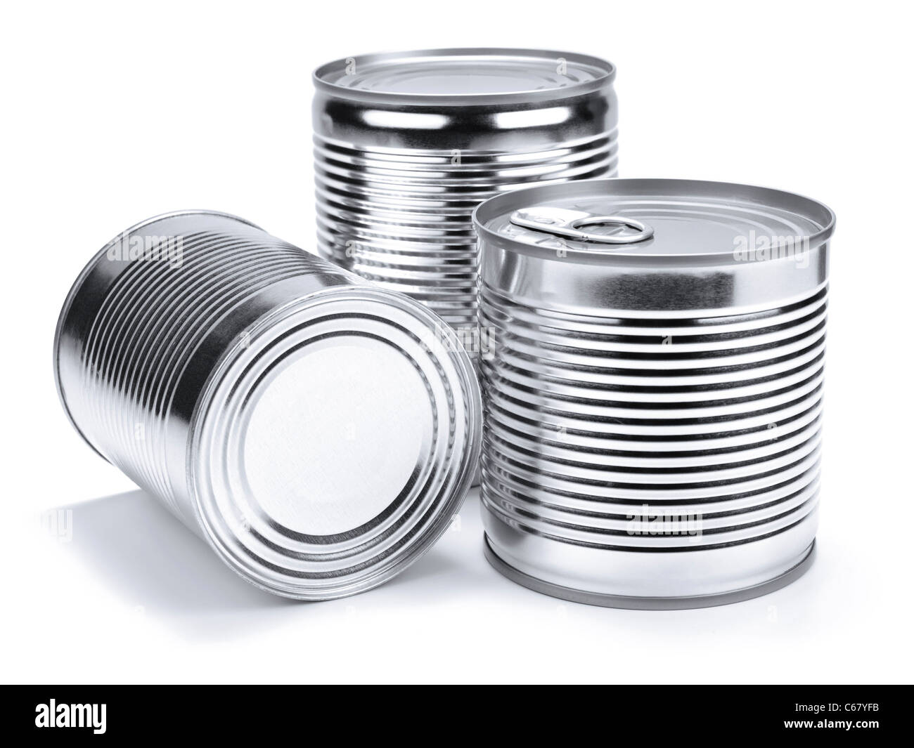 Three different unopened cans isolated on white Stock Photo - Alamy