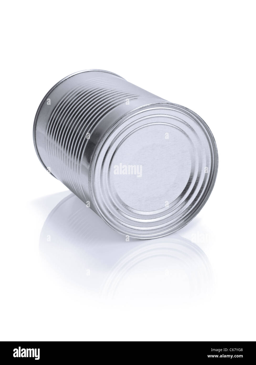 A single tin can isolated on white Stock Photo - Alamy