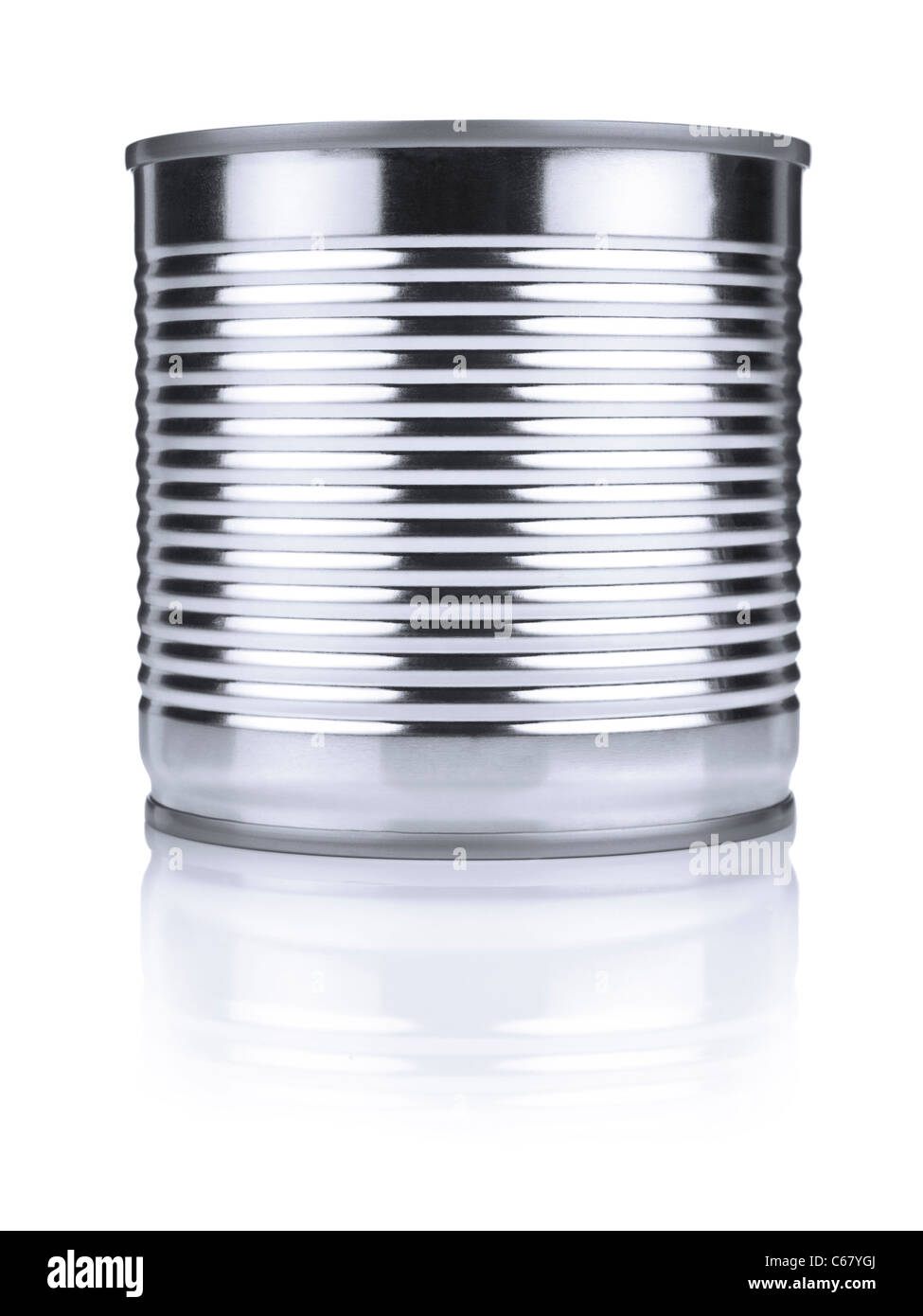A single tin can isolated on white Stock Photo - Alamy