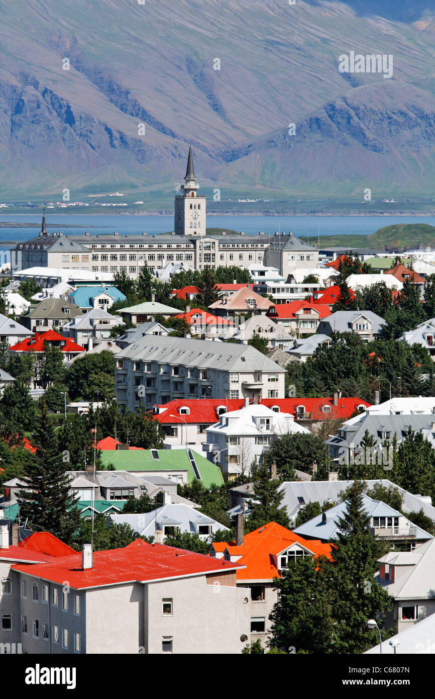 View from Perlan over the city of Reykjavik, Iceland Stock Photo - Alamy