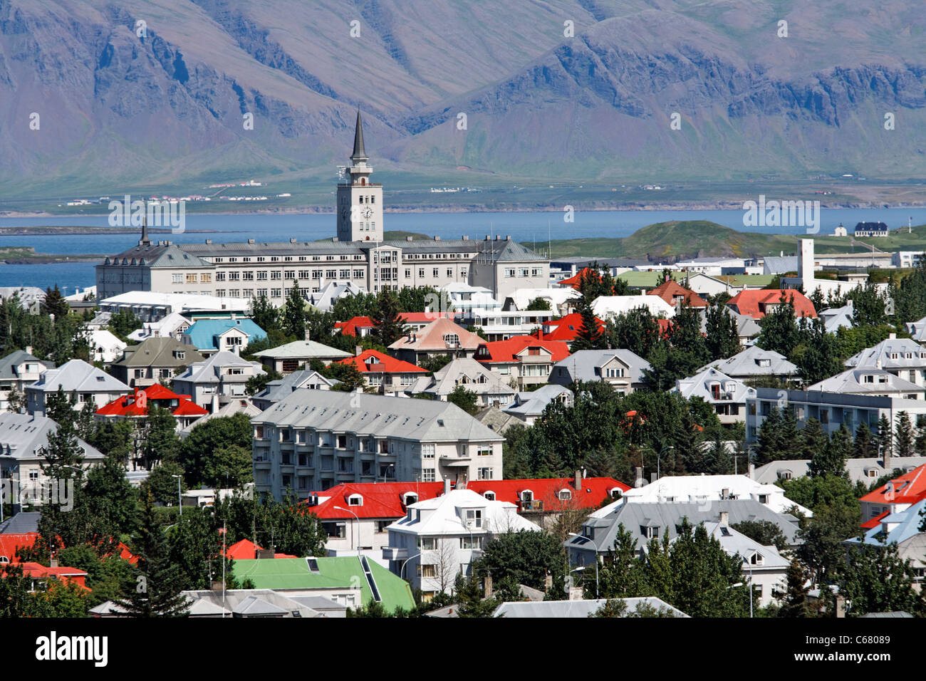 View from Perlan over the city of Reykjavik, Iceland Stock Photo - Alamy