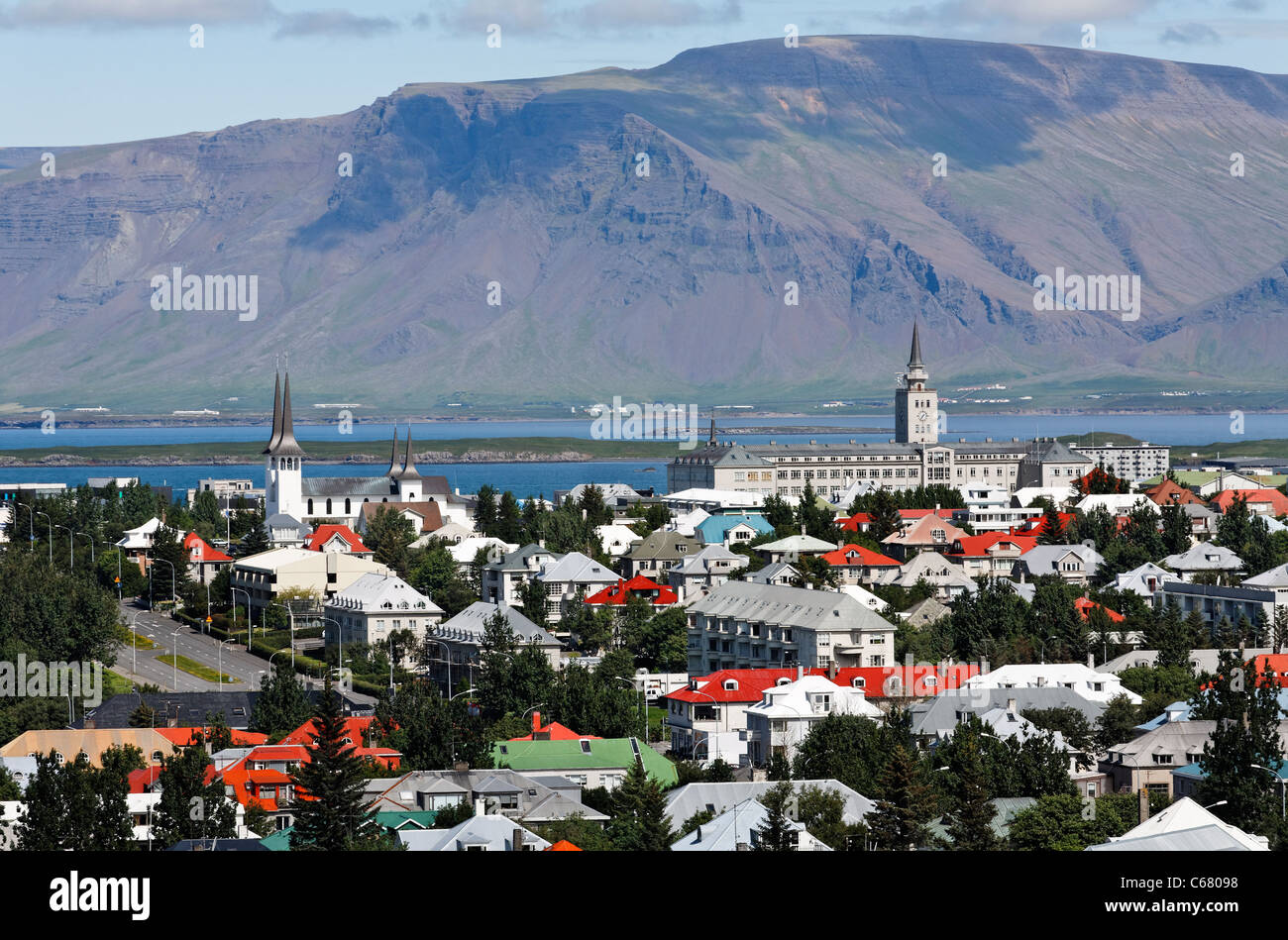 View from Perlan over the city of Reykjavik, Iceland Stock Photo - Alamy