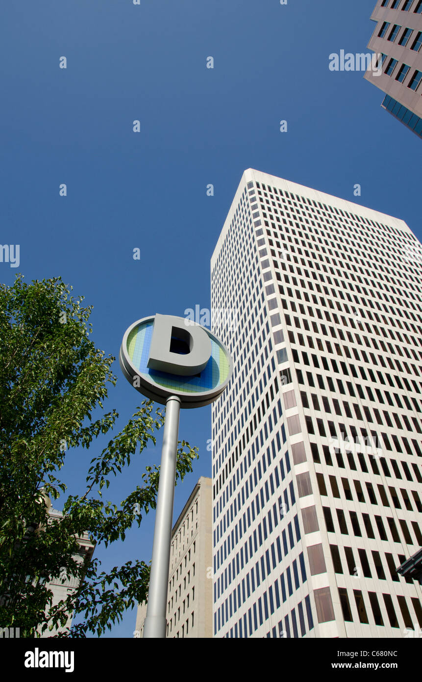 Rhode Island, Providence. Kennedy Plaza, bus stop sign Stock Photo - Alamy