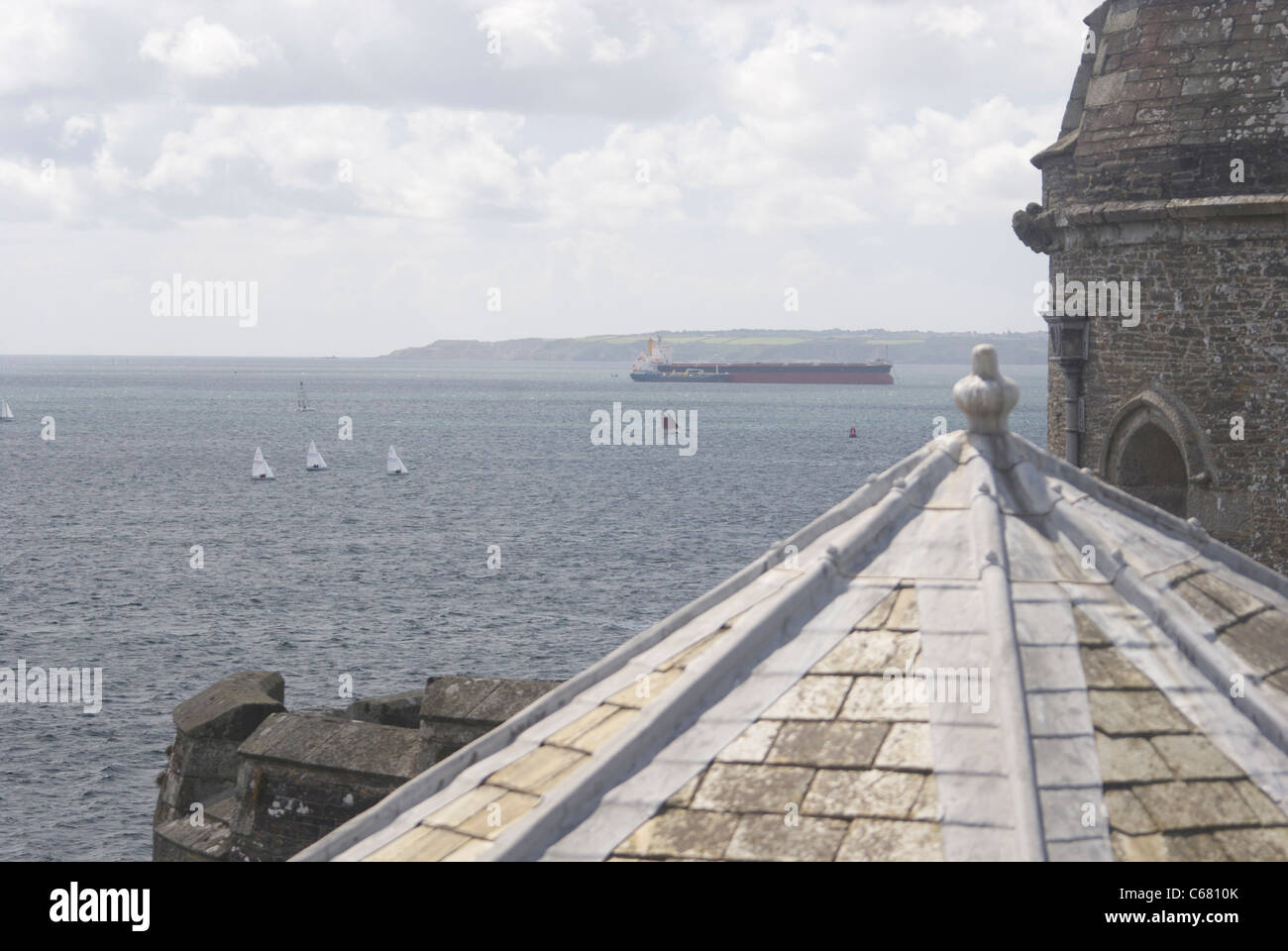 View over building across sea Stock Photo - Alamy