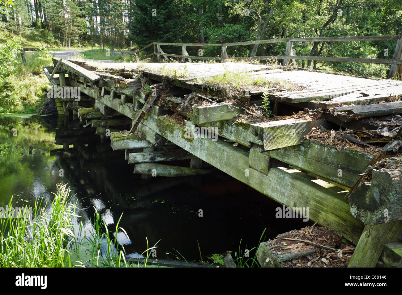 Old vintage bridge over the river Stock Photo - Alamy