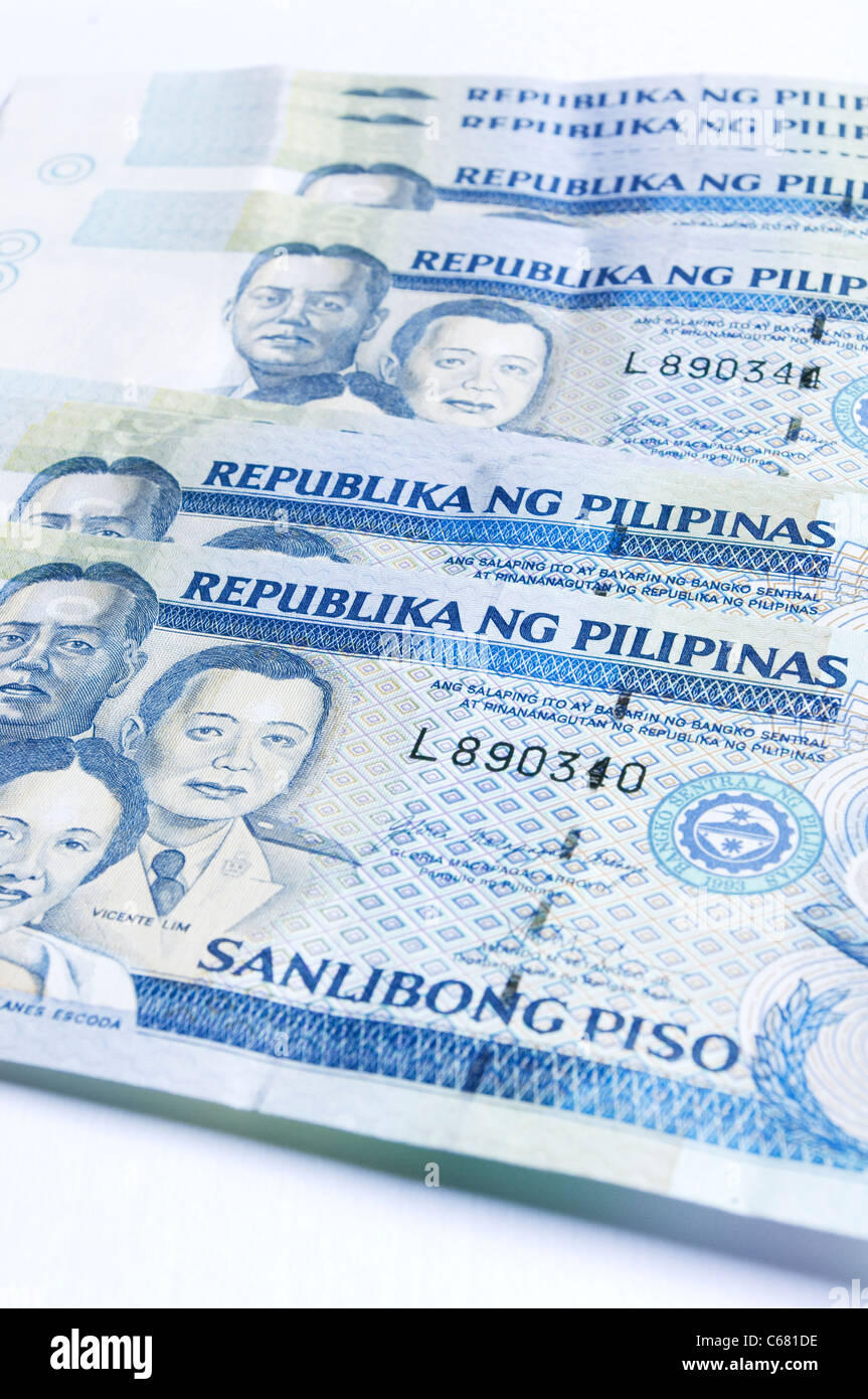 a stack of philippines peso, in one thousand denomination Stock Photo ...