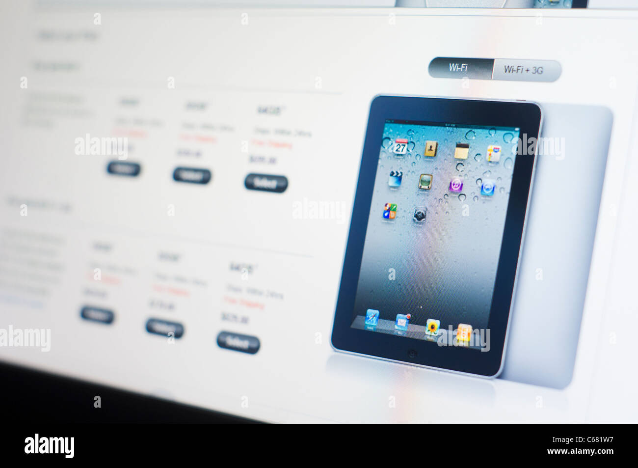 a close up shot of computer screen of Apple product iPad showcased in ...