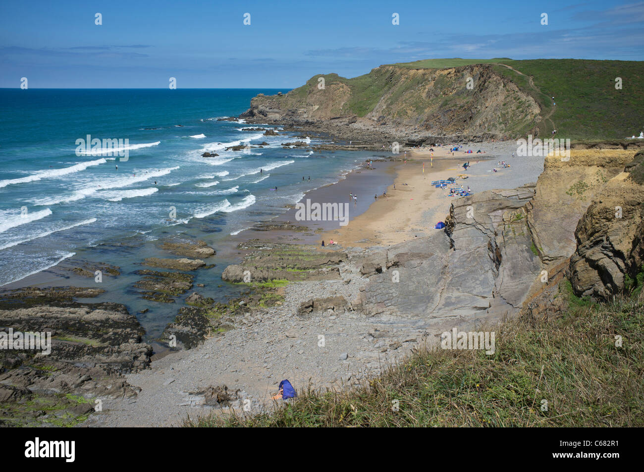 A beach on the Cornish coast in the UK Stock Photo - Alamy