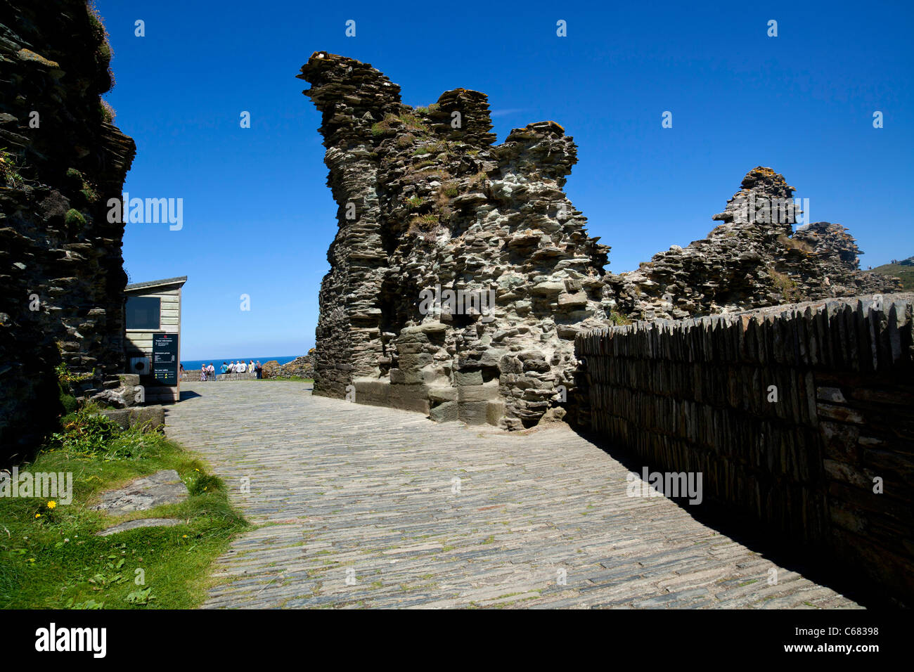 Remains of the castle Inner gate at Tintagel Cornwall UK Stock Photo ...