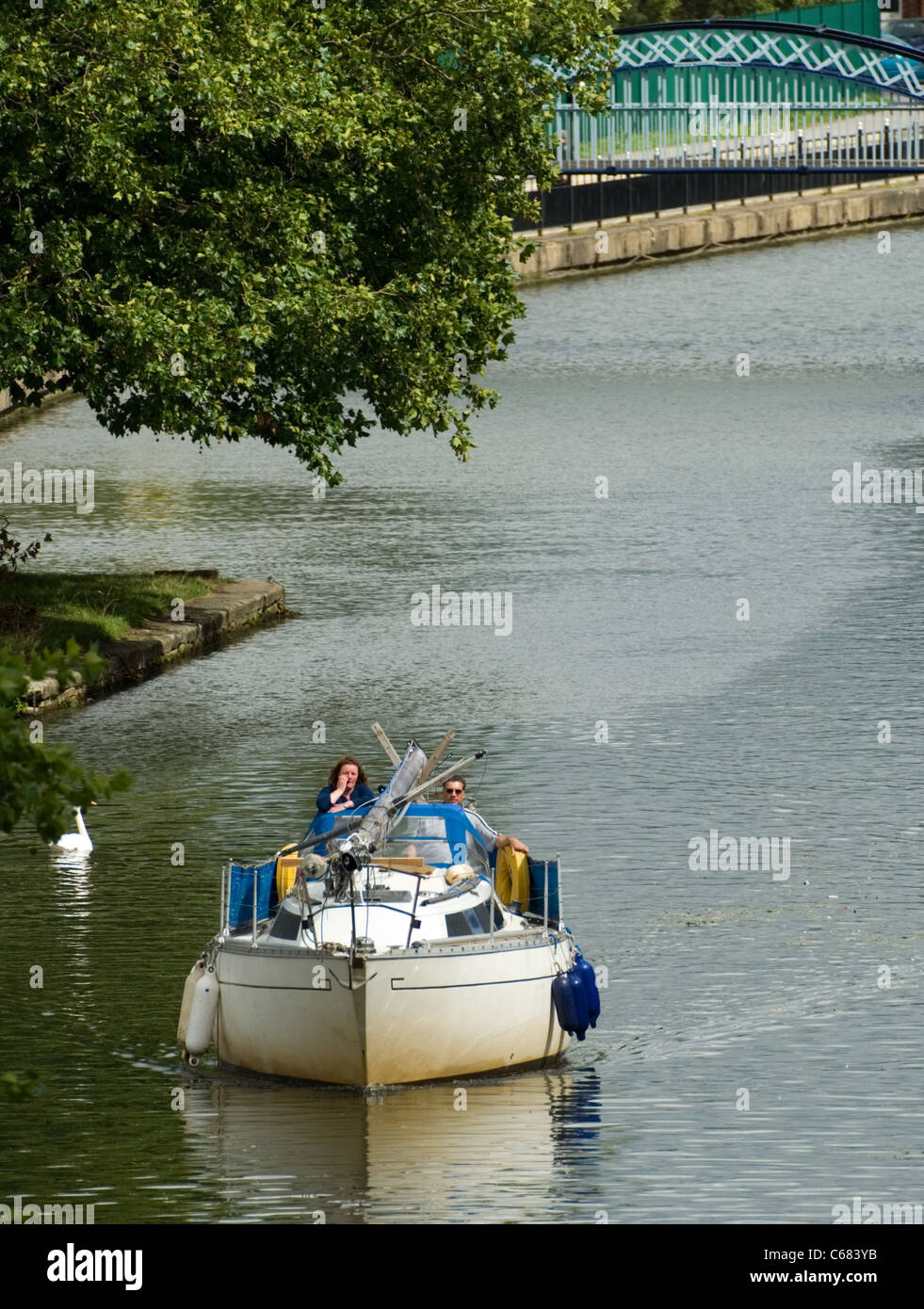 A Boat heading towards Lincoln Stock Photo - Alamy