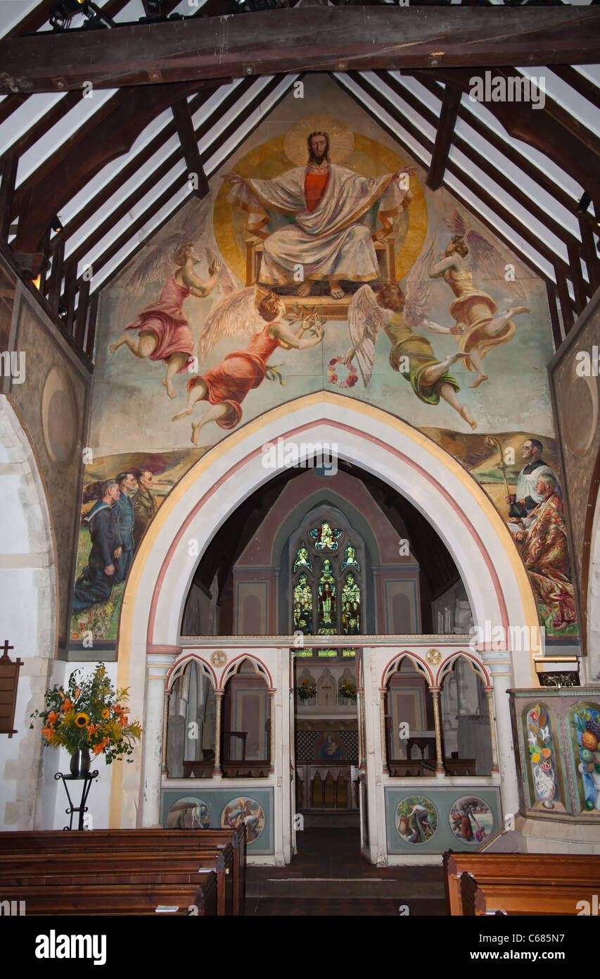 Chancel Arch Berwick Church East Sussex Stock Photo - Alamy