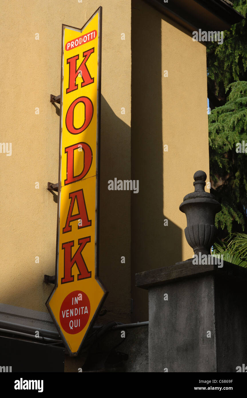 Kodak Sign Lake Como Italy Stock Photo - Alamy