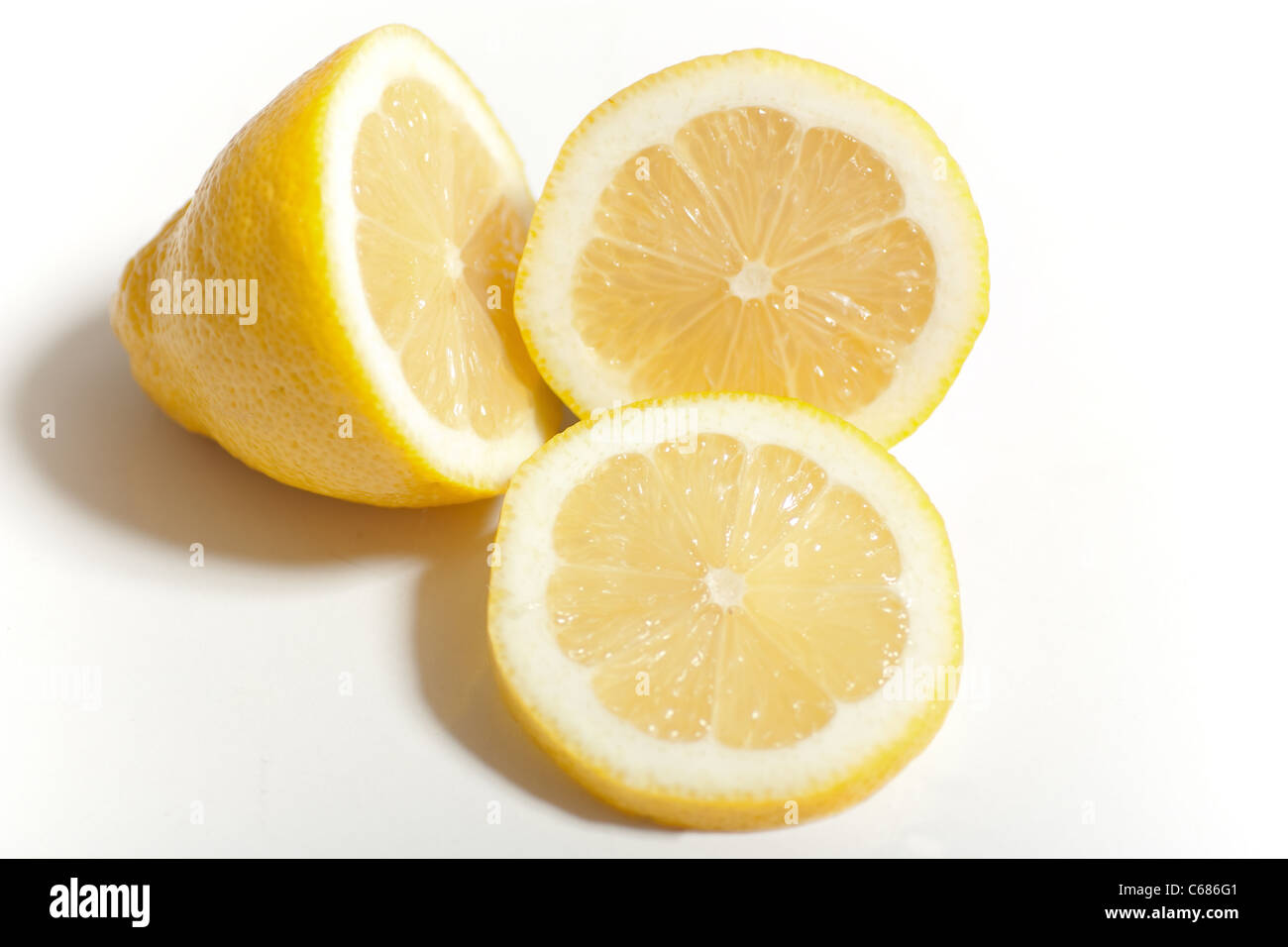 Ripe yellow lemon isolated on white background Stock Photo - Alamy