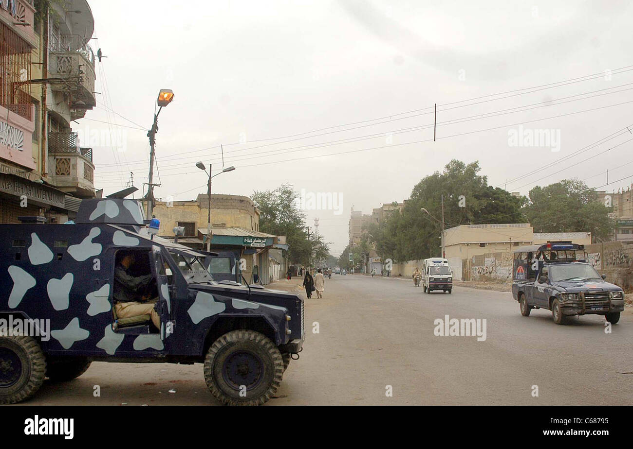 Police armored personnel carrier (APC) stands alert to avoid any ...