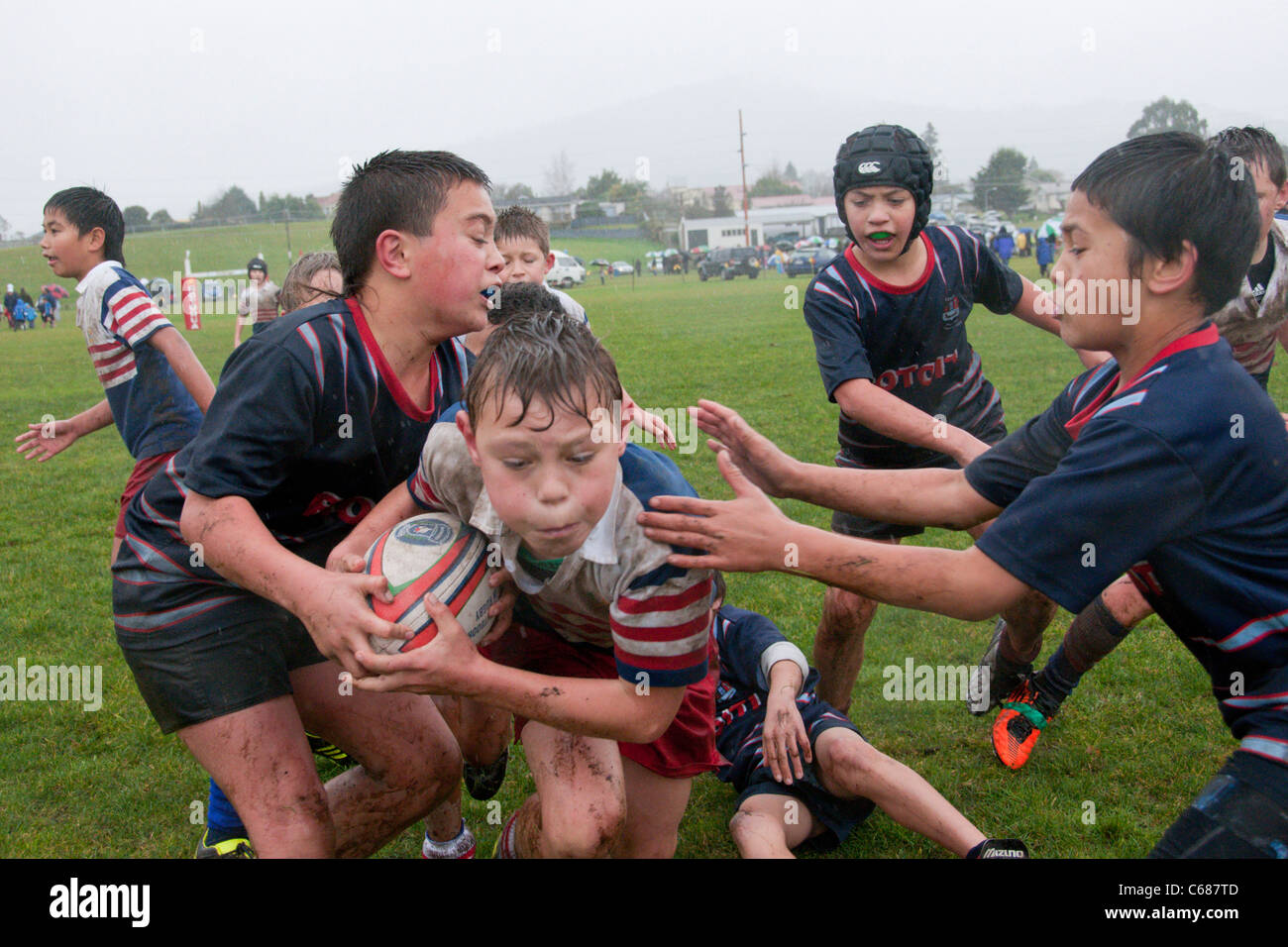Junior Rugby action Stock Photo - Alamy