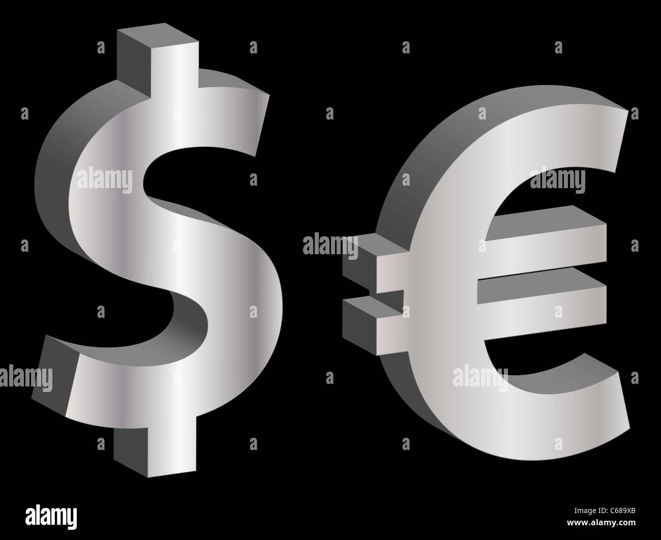 3D Dollar & EURO symbol Stock Photo - Alamy