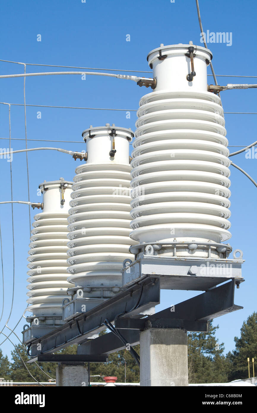 Equipment of high-voltage substation Stock Photo - Alamy