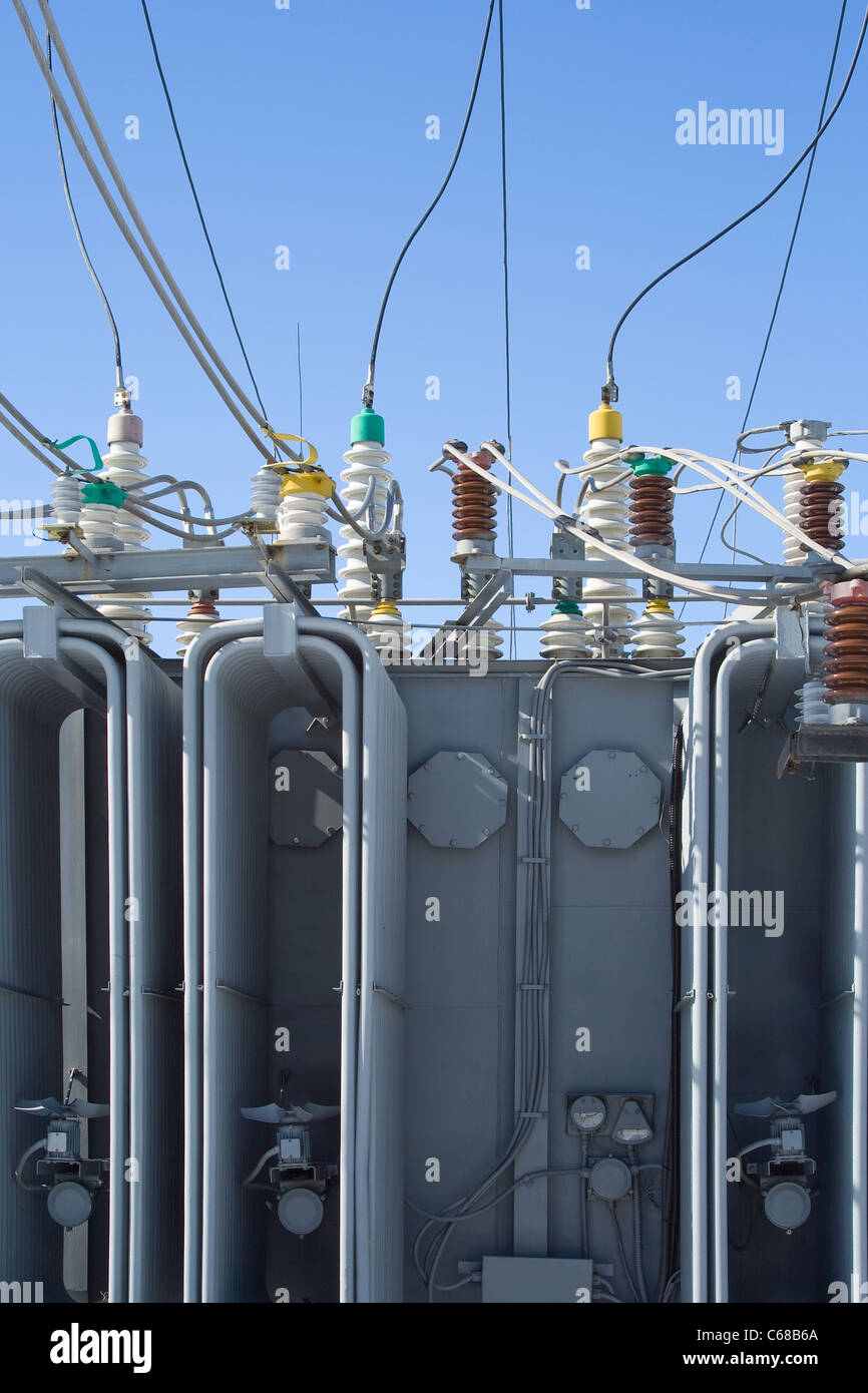 Equipment of high-voltage substation Stock Photo - Alamy