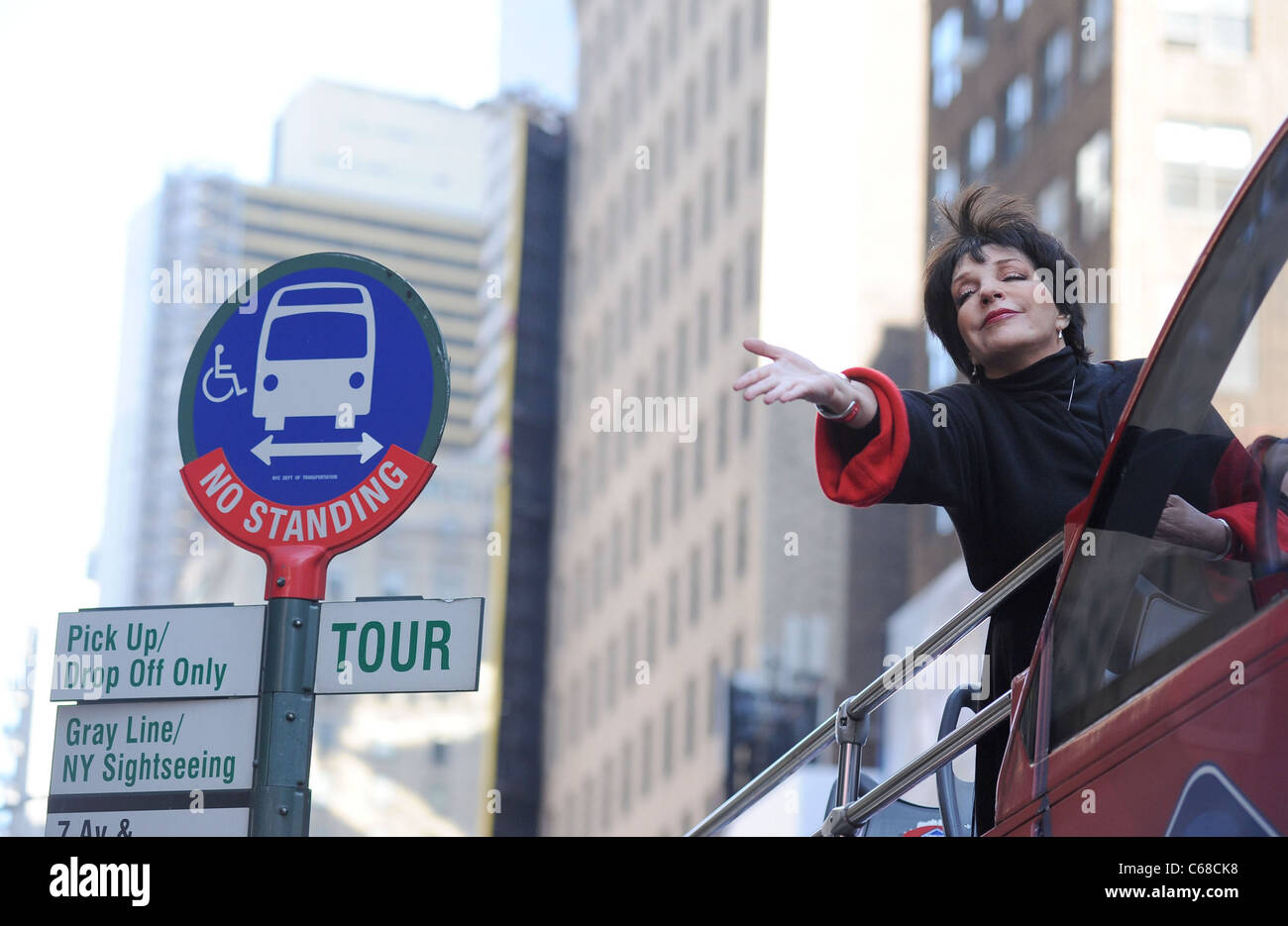 Liza Minnelli at a public appearance for Gray Line Tour Bus Ride of ...