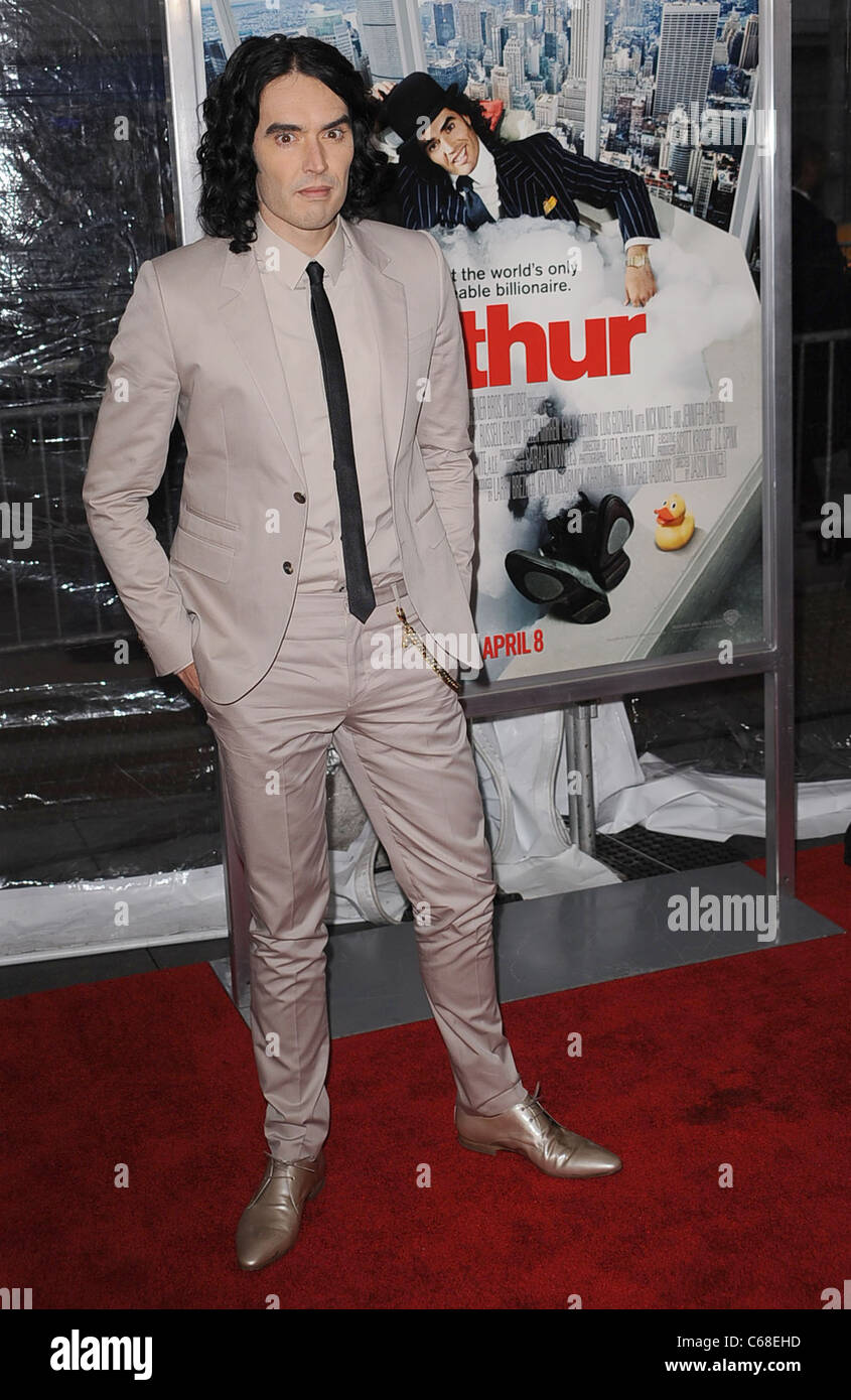 Russell Brand at arrivals for ARTHUR Premiere, The Ziegfeld Theatre ...