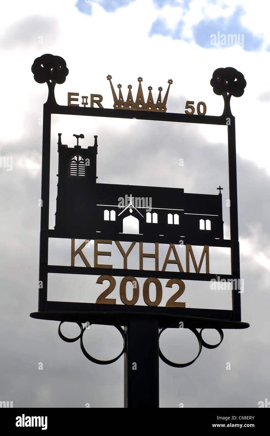 Village sign, Keyham, Leicestershire, England, UK Stock Photo - Alamy