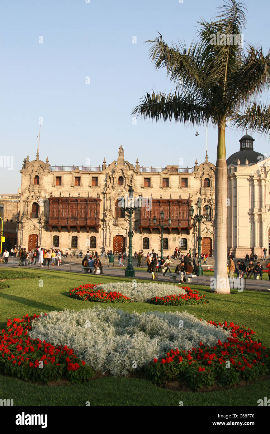 The Palacio Arzobispal and the well maintained gardens of the Plaza de ...