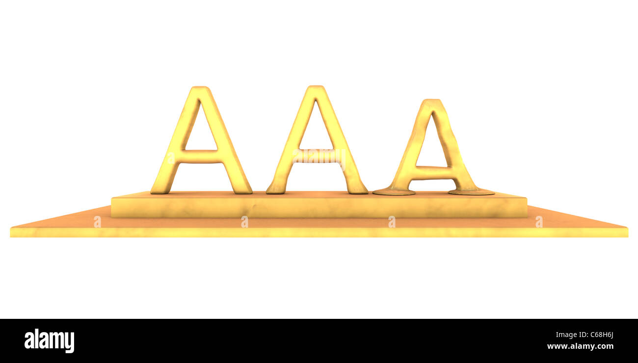 melting triple a bond rating symbol in gold Stock Photo - Alamy