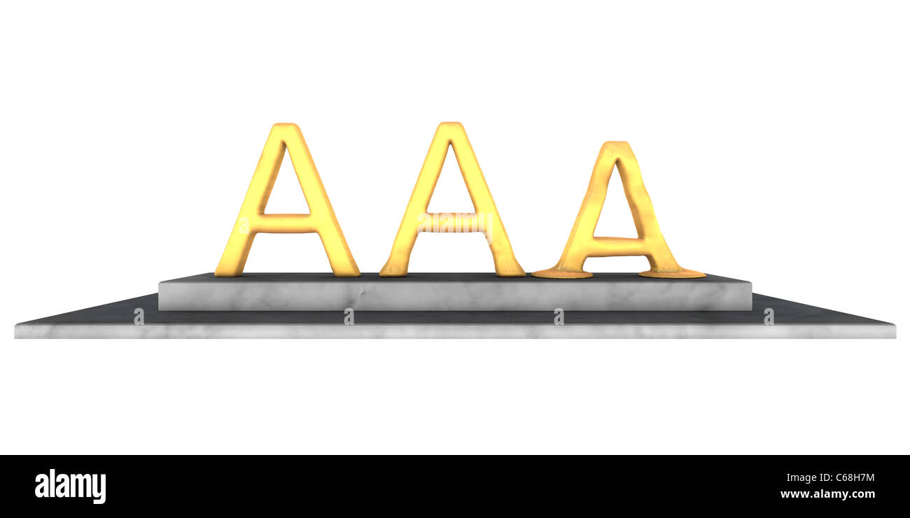 triple a bond rating symbol in gold melts Stock Photo - Alamy