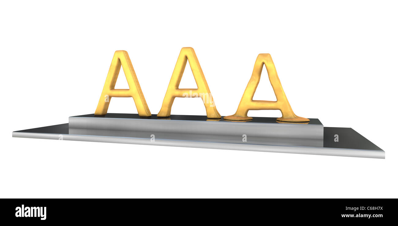 golden triple a bond rating symbol melts Stock Photo - Alamy