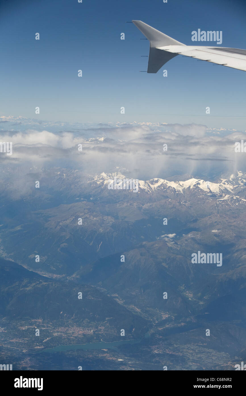 The view from the airplane window. Alps, Italy Stock Photo - Alamy
