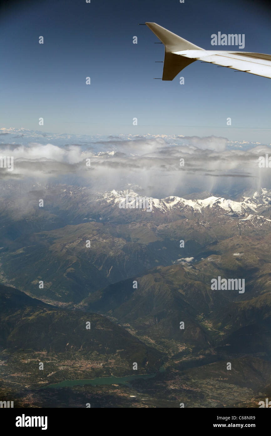 The view from the airplane window. Alps, Italy Stock Photo - Alamy