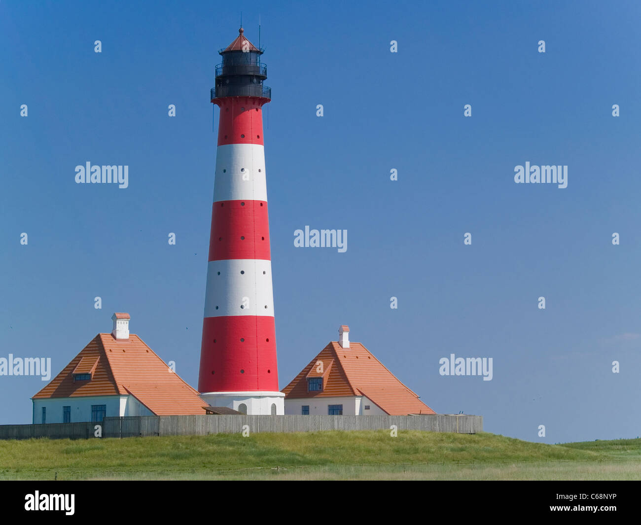 Westerhever Lighthouse, Schleswig-Holstein, Nordfriesland, Germany ...