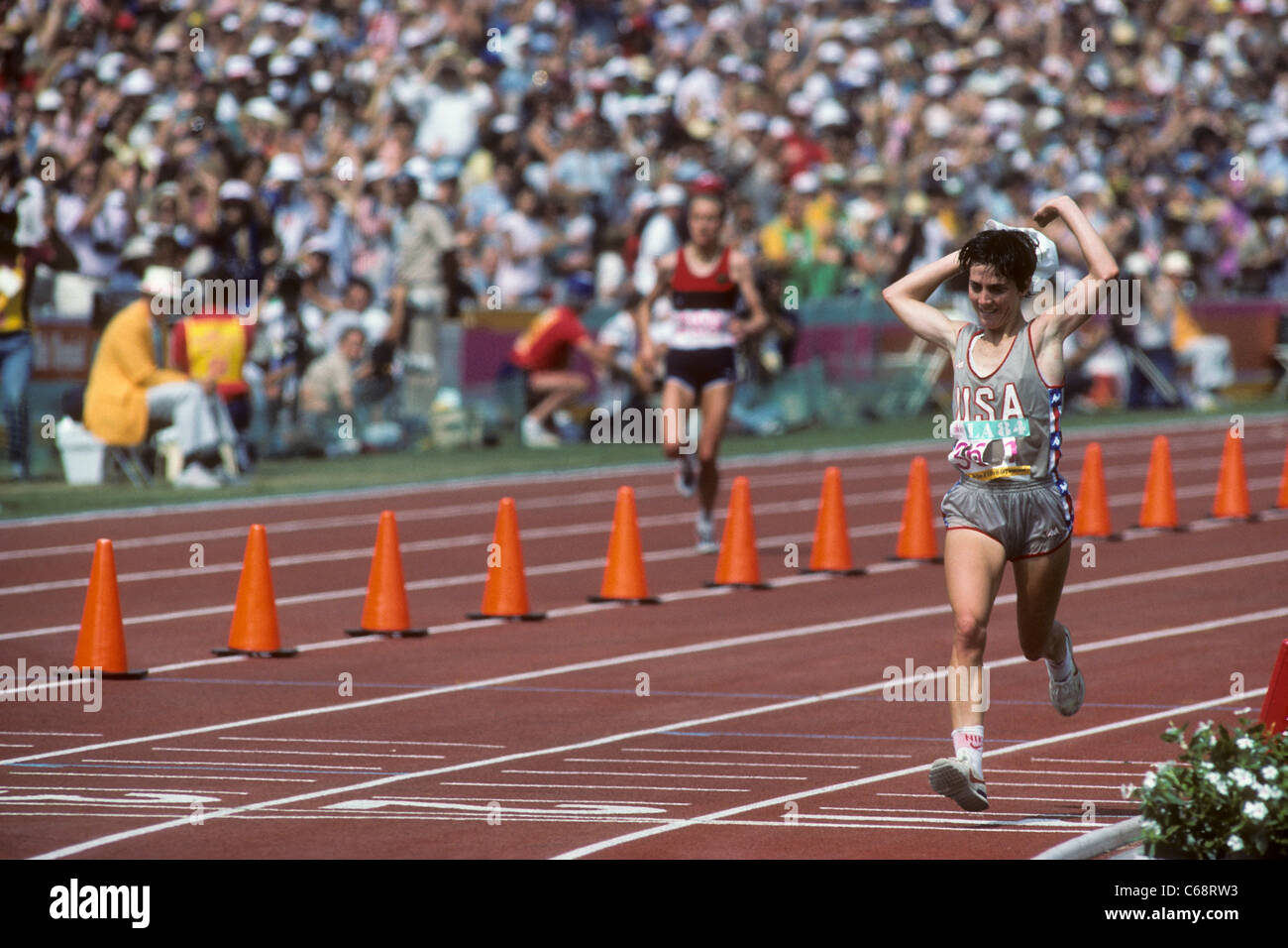 Joan Benoit (USA) Women's Marathon Gold, 1984 Olympic Summer Games ...
