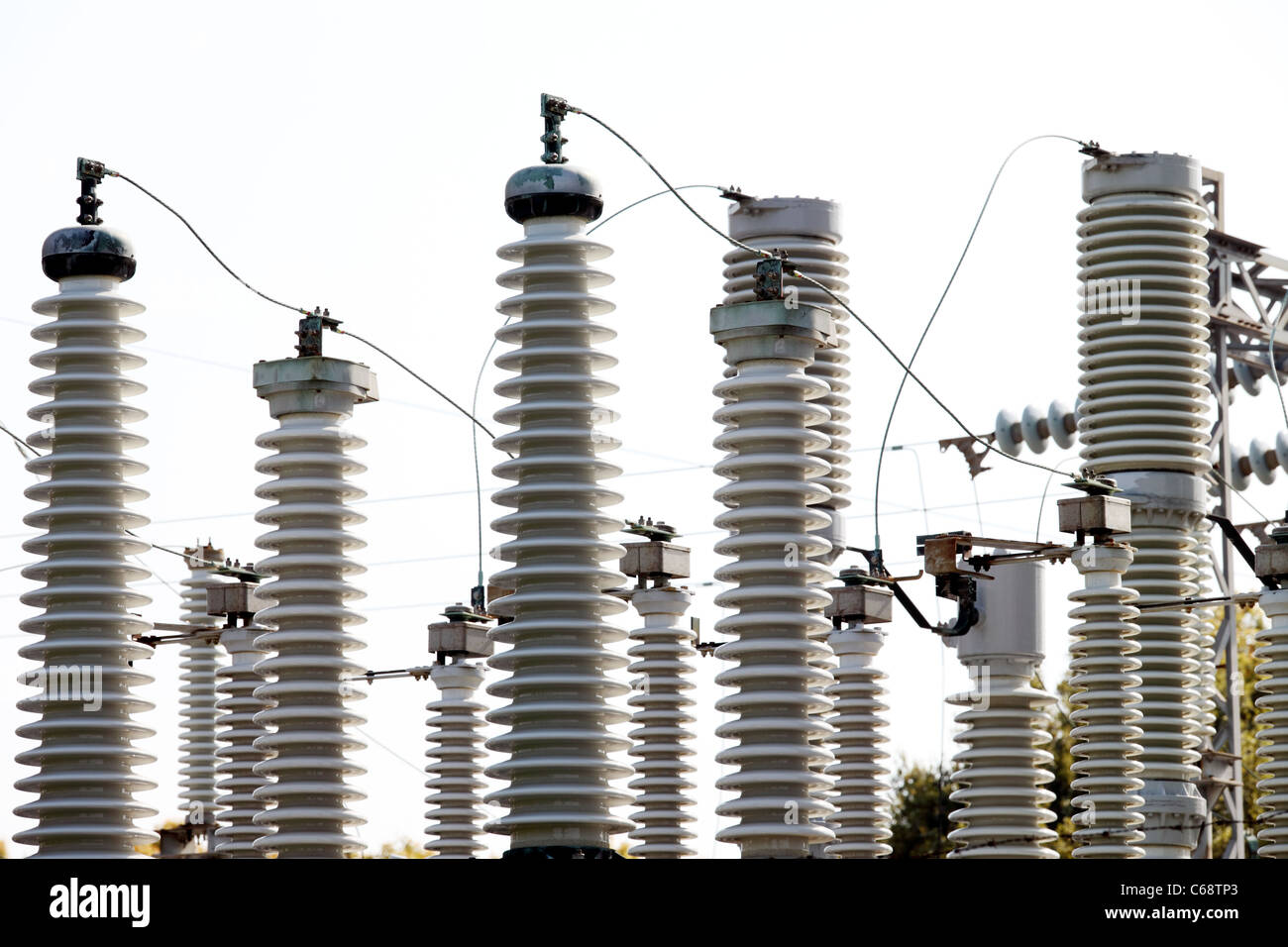 part of high-voltage substation with switches and disconnectors Stock ...