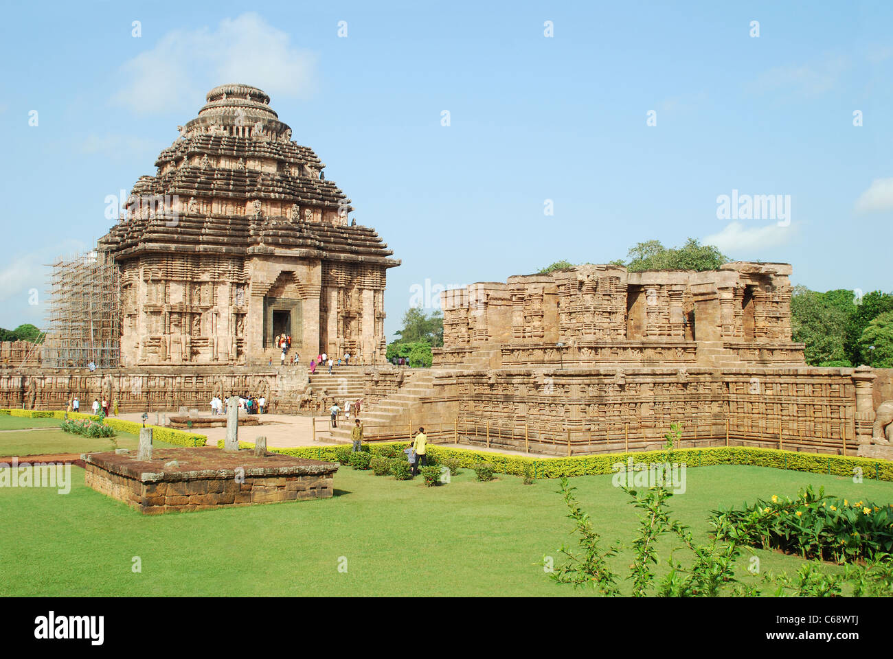 The 13th-century Sun Temple (Known as the Black Pagoda) Konark ,Orissa India. UNESCO world ...