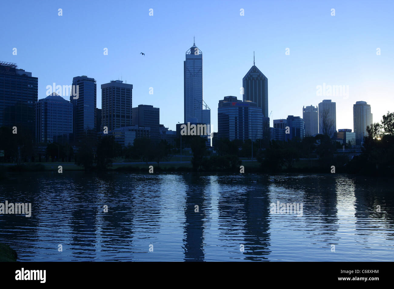 Perth city skyline silhouette hi-res stock photography and images - Alamy