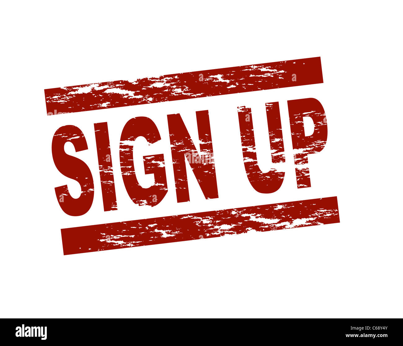 Stylized red stamp showing the term sign up. All on white background ...