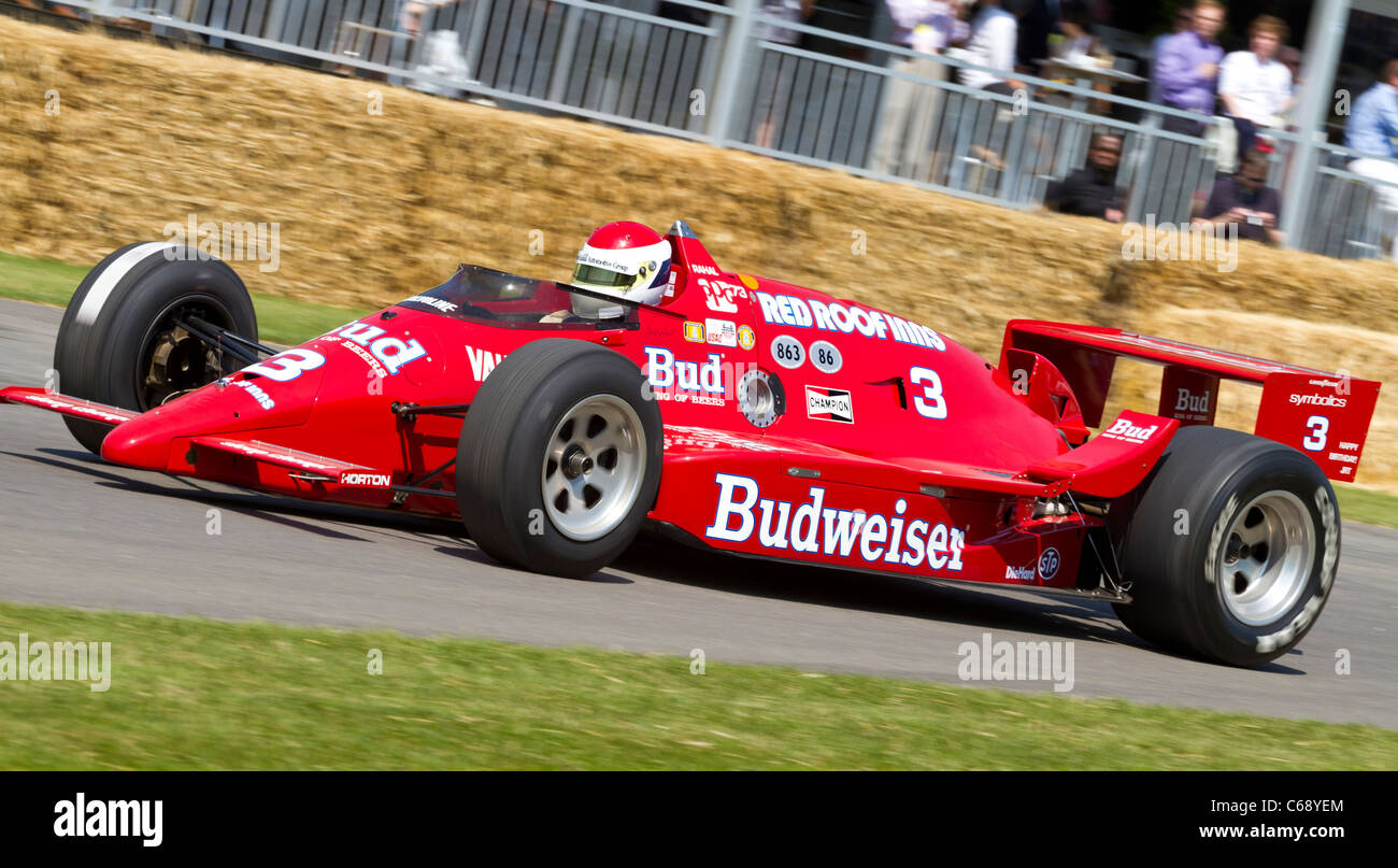 1986 March-Cosworth 86C with driver Bobby Rahal at the 2011 Goodwood ...