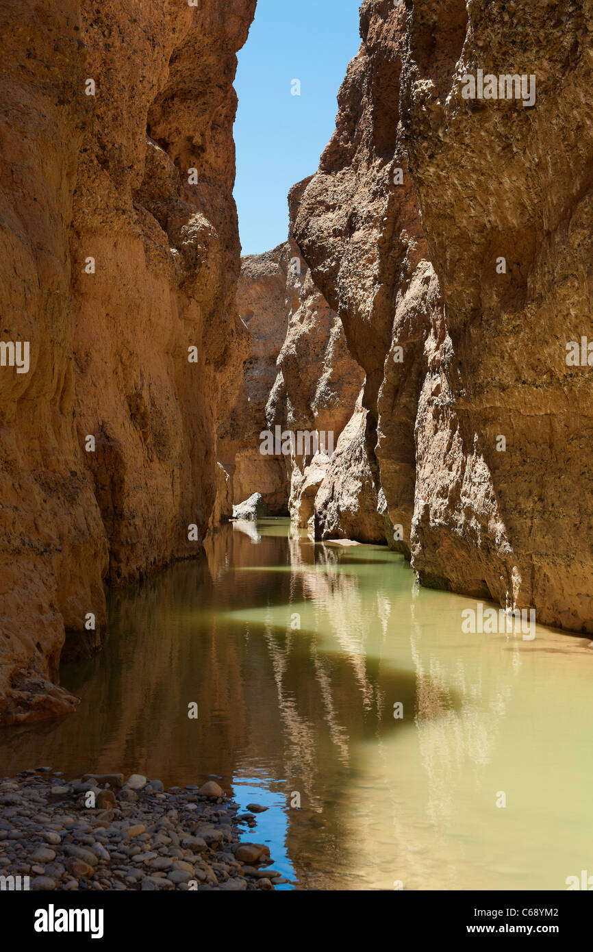 Sesriem canyon with Tsauchab river, Namib desert, Namibia, Africa Stock ...