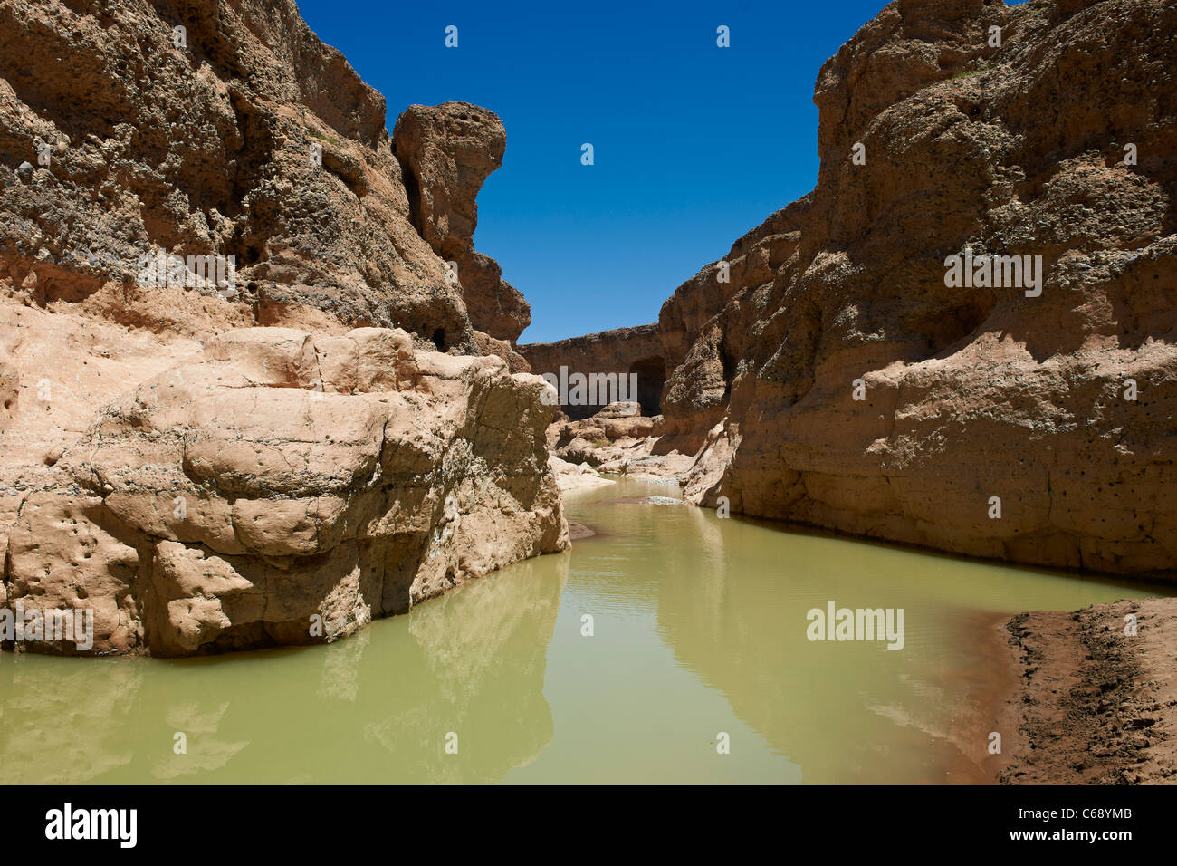 Sesriem canyon with Tsauchab river, Namib desert, Namibia, Africa Stock ...