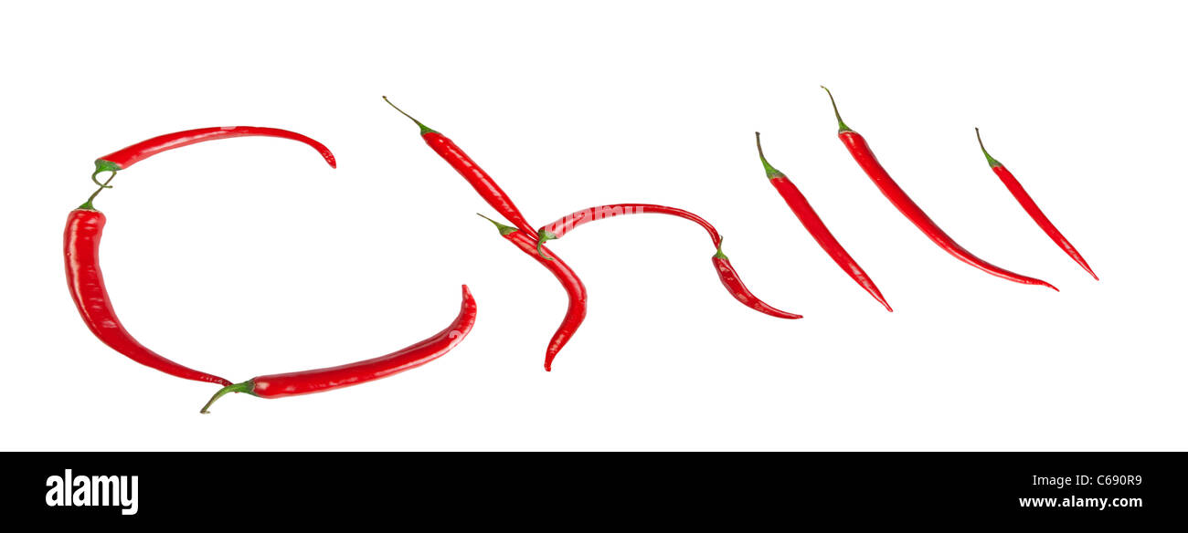 chili inscription, with clipping path Stock Photo - Alamy