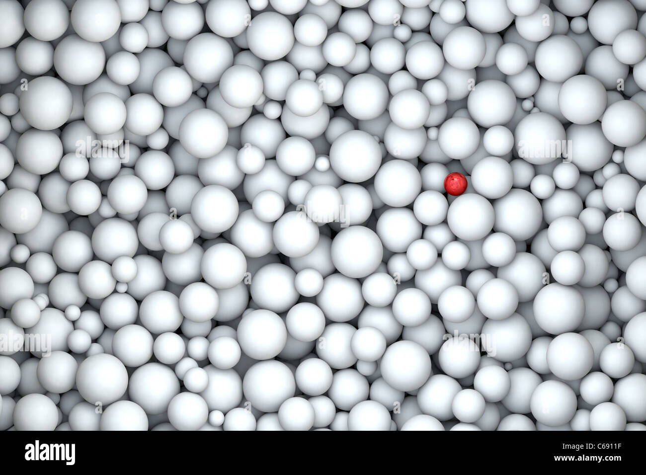 single red pearl under many white Stock Photo - Alamy