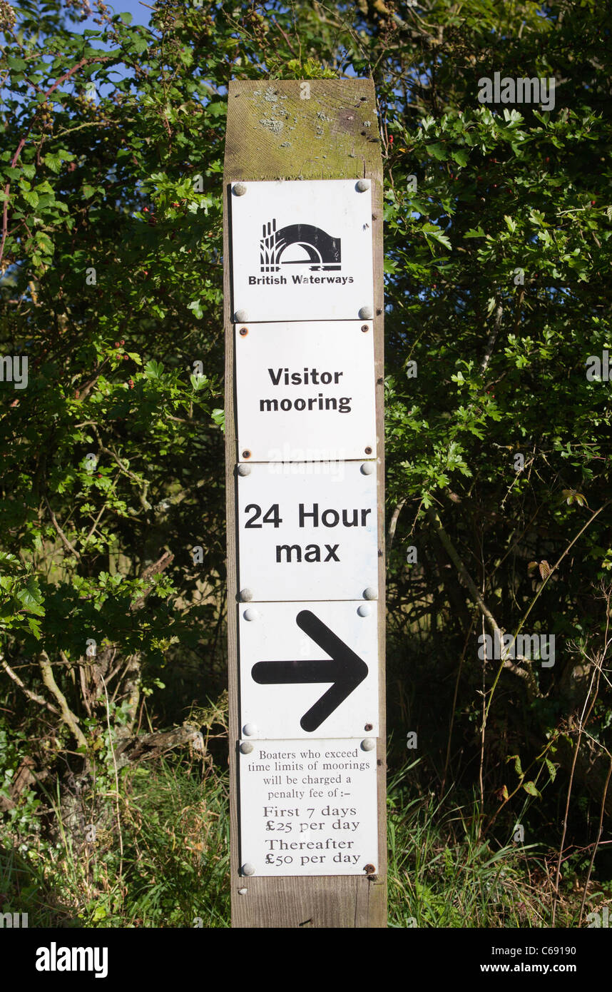Visitor Mooring Post on Kennet and Avon Canal Stock Photo - Alamy