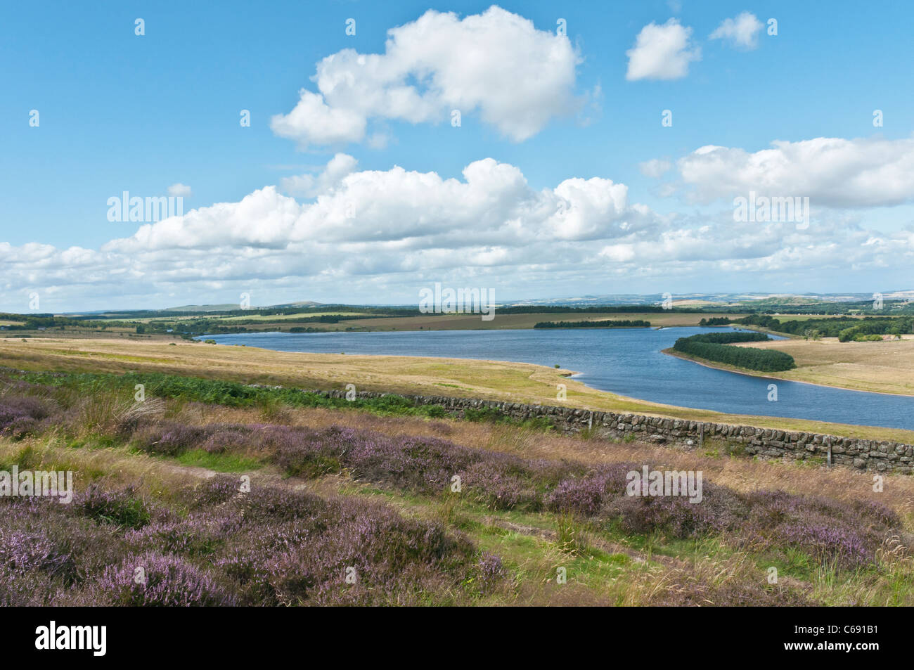 From Blackhill looking down on Threipmuir reservoir Balerno Midlothian ...
