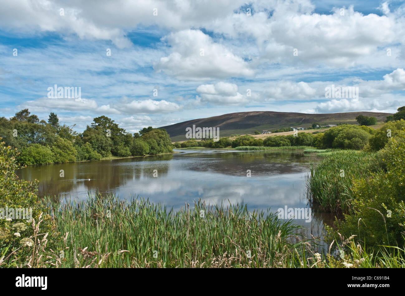 Threipmuir reservoir Balerno Midlothian Scotland looking over to ...