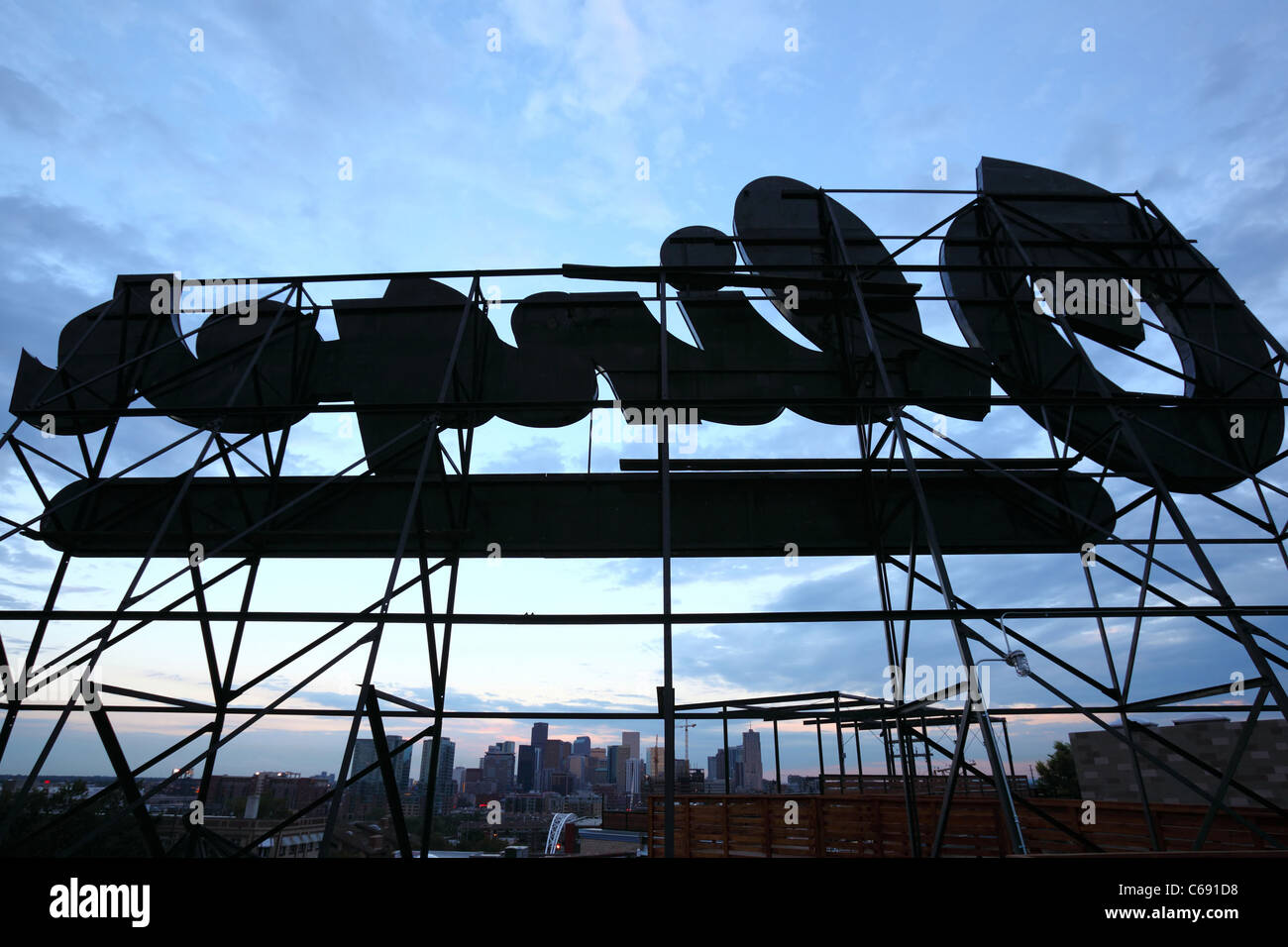 Denver, CO - The back of the Olinger Mortuary sign converted to read ...