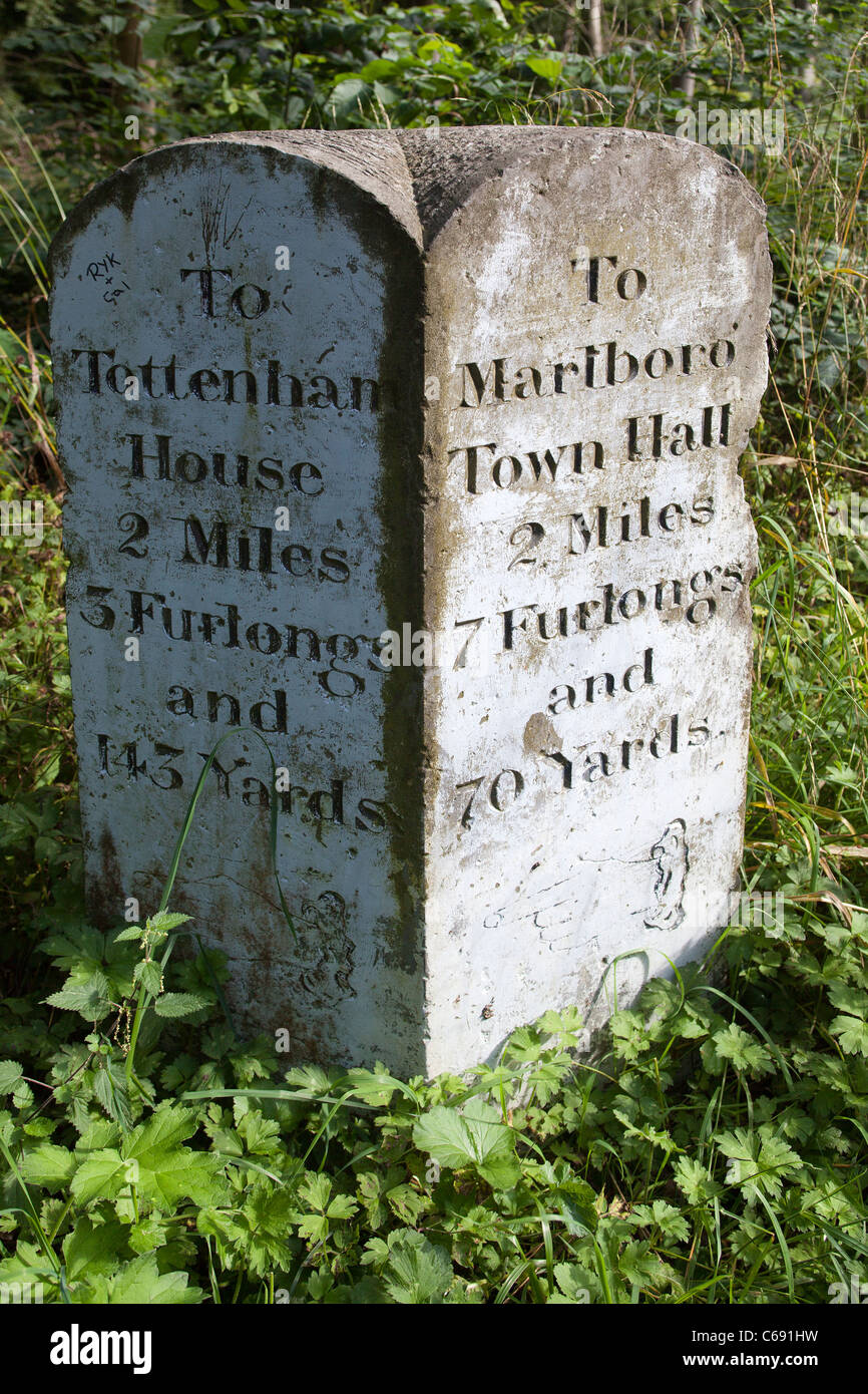 Stone Distance Marker Savernake Forest Wiltshire Stock Photo - Alamy